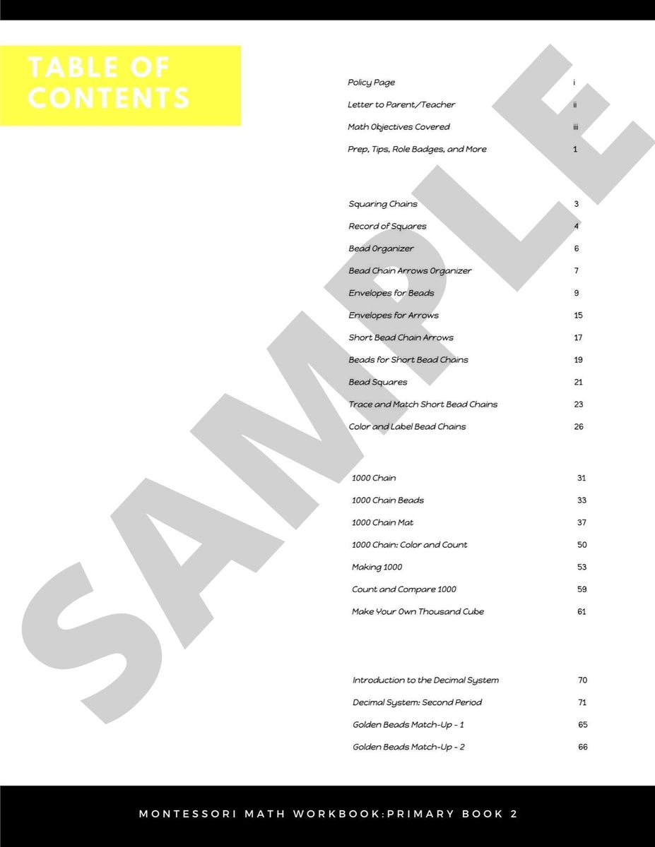 Montessori Math Workbook - Primary Book 2 (DIGITAL DOWNLOAD ...